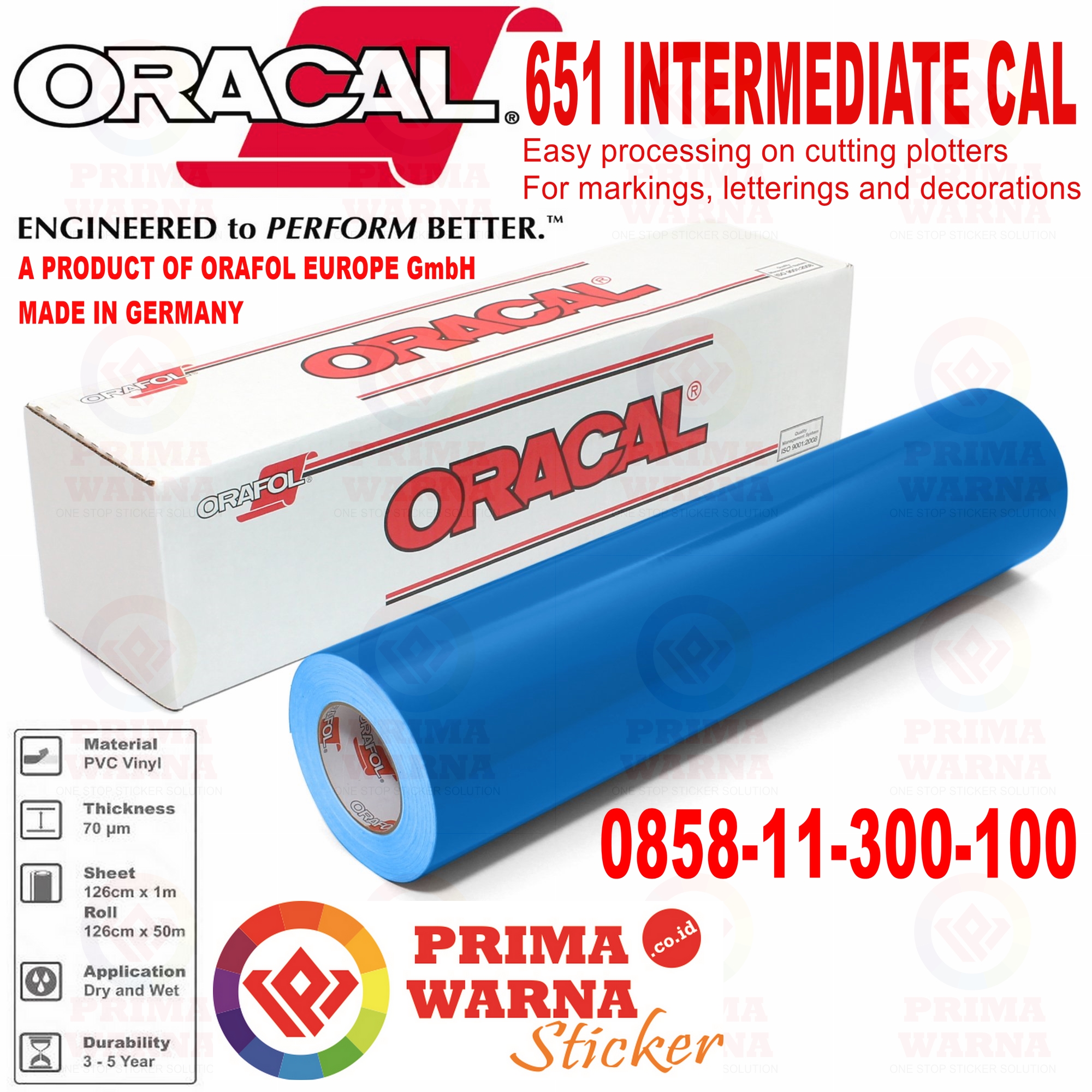 ORACAL 651 G 052 GLOSS AZURE BLUE – DISTRIBUTOR SUPPLIER GROSIR BAHAN ...